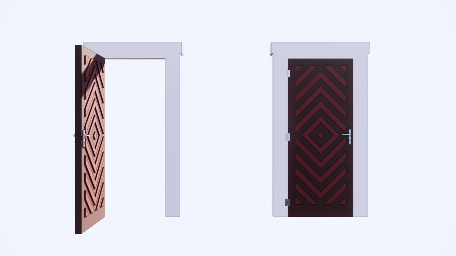 Red Pattern Door 3D Model - TurboSquid 2078527