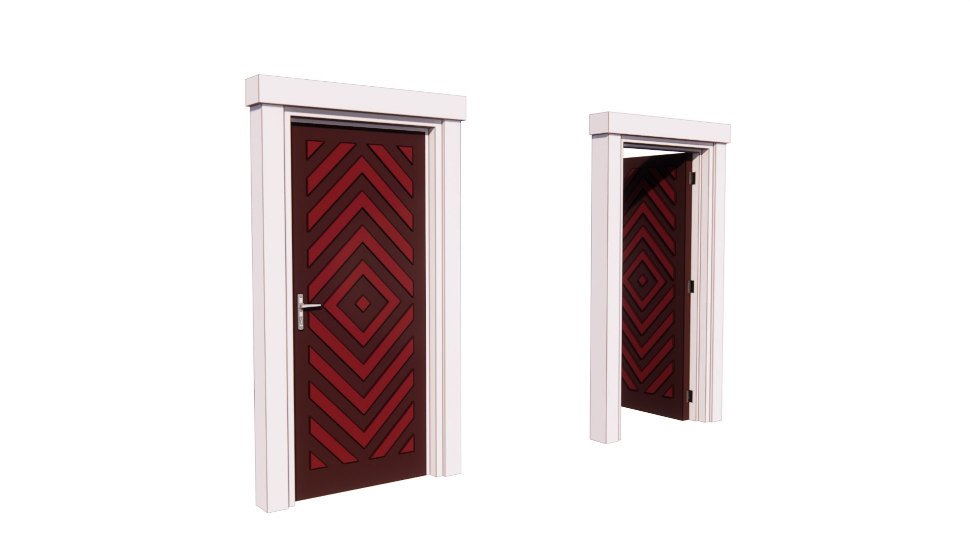 Red Pattern Door 3D Model - TurboSquid 2078527