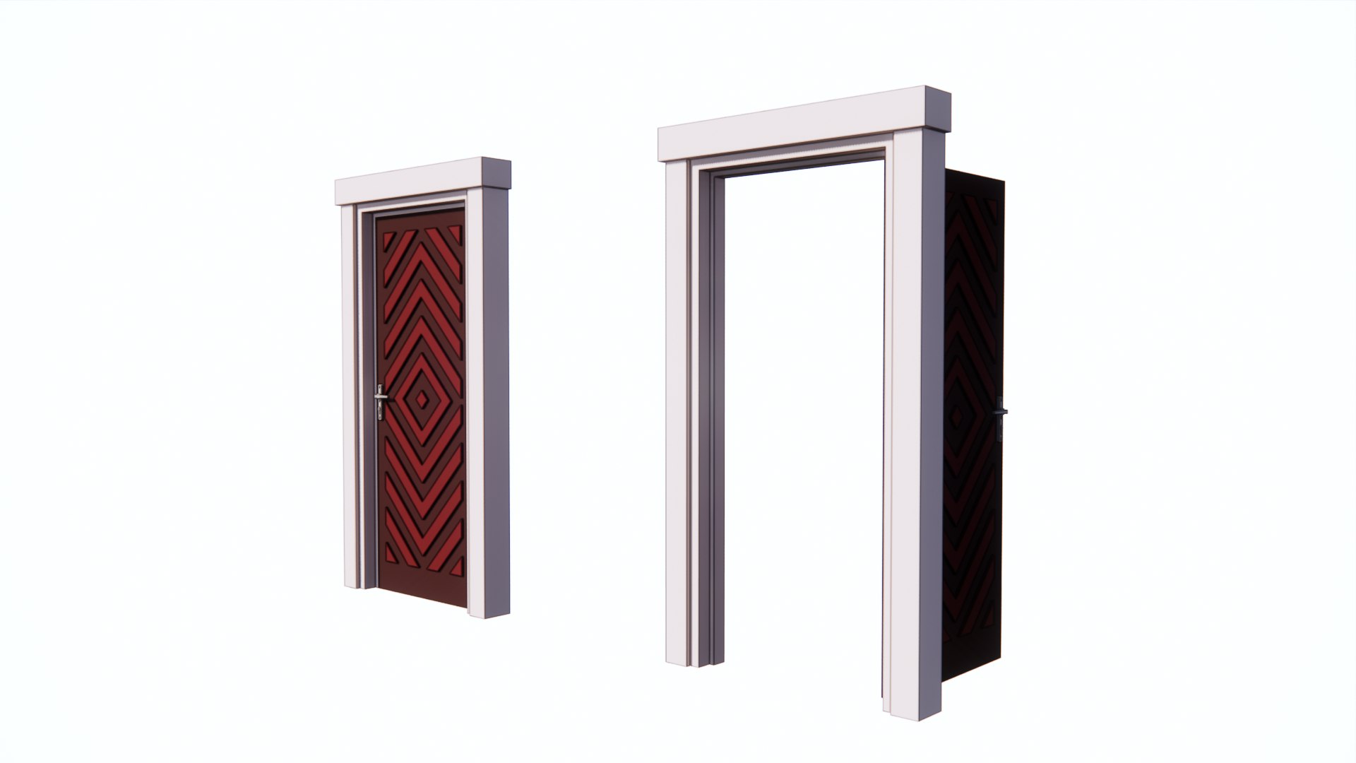 Red Pattern Door 3D Model - TurboSquid 2078527