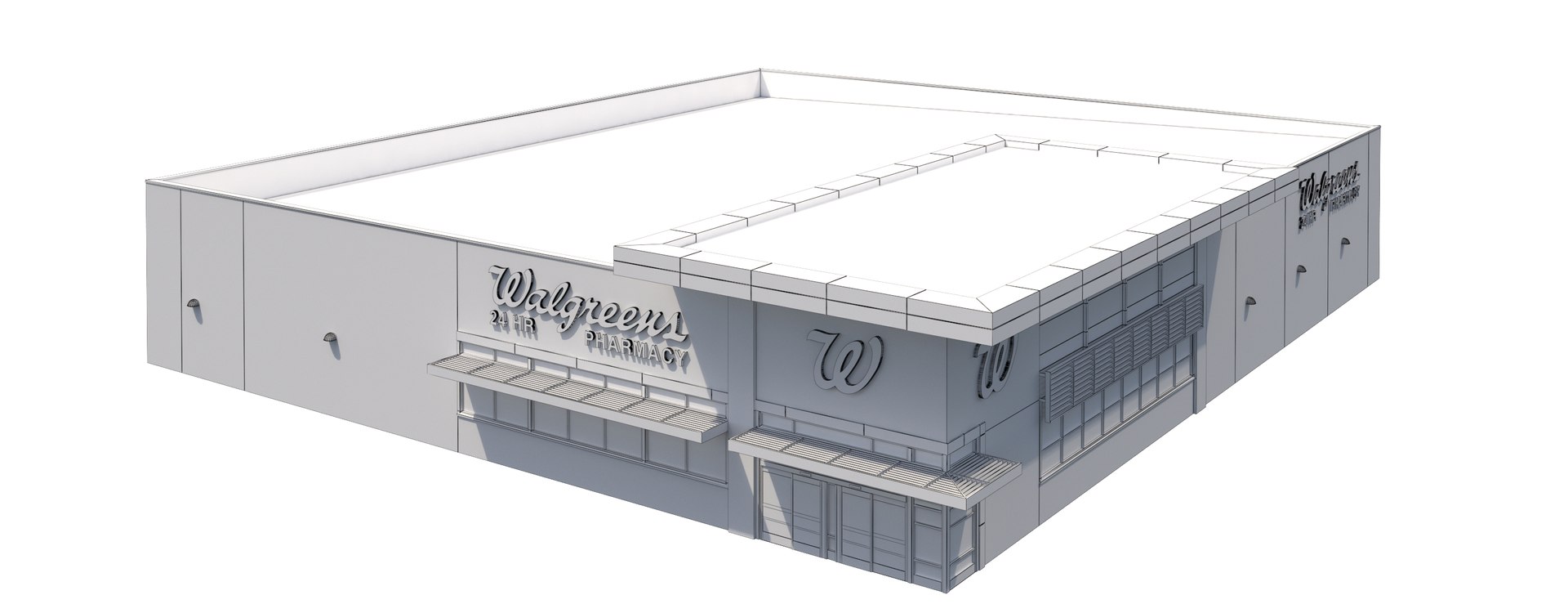 3D Retail Walgreens Building - TurboSquid 1238856