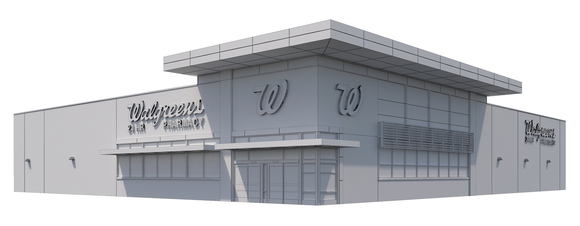 3D Retail Walgreens Building - TurboSquid 1238856