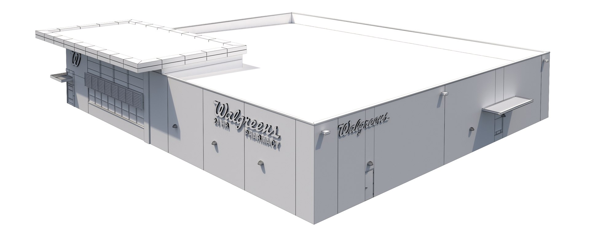 3D Retail Walgreens Building - TurboSquid 1238856