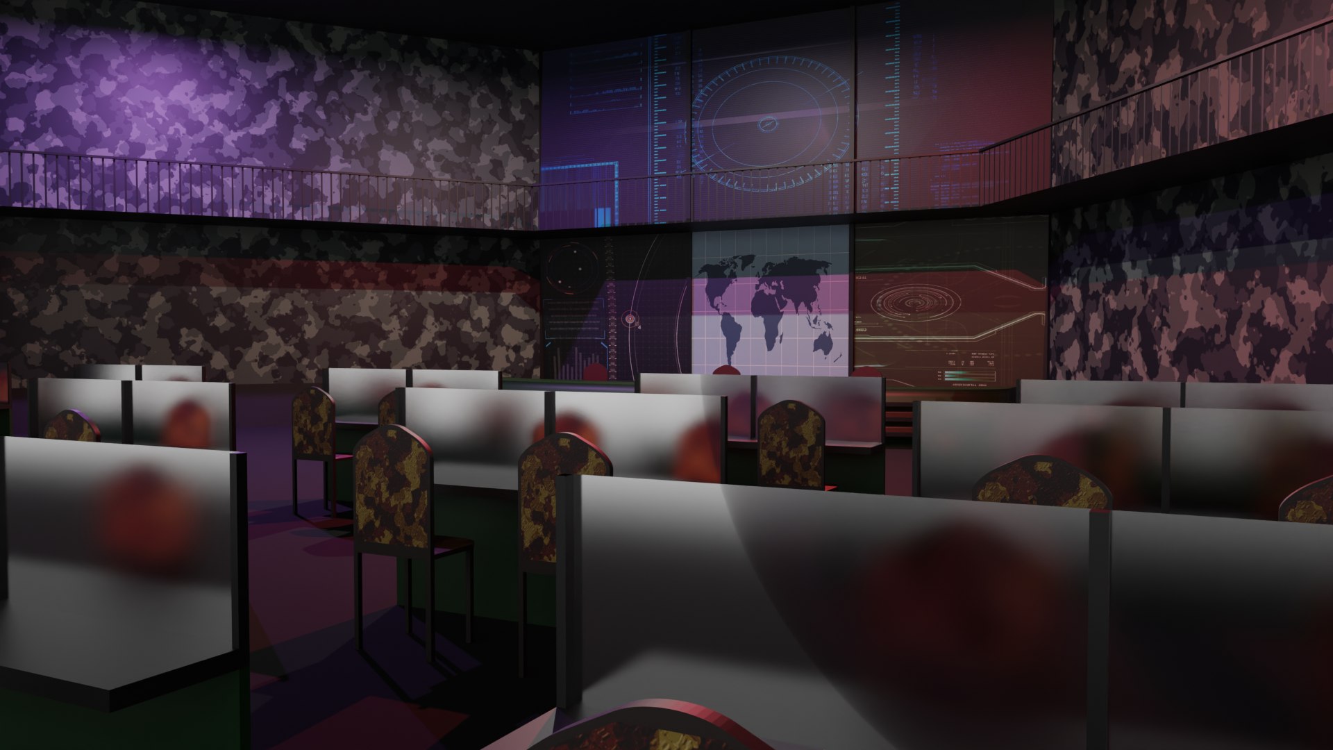 3D Military Mission Control Center Model - TurboSquid 2032893