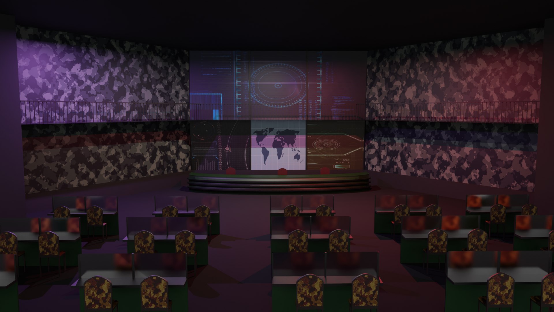 3D Military Mission Control Center Model - TurboSquid 2032893