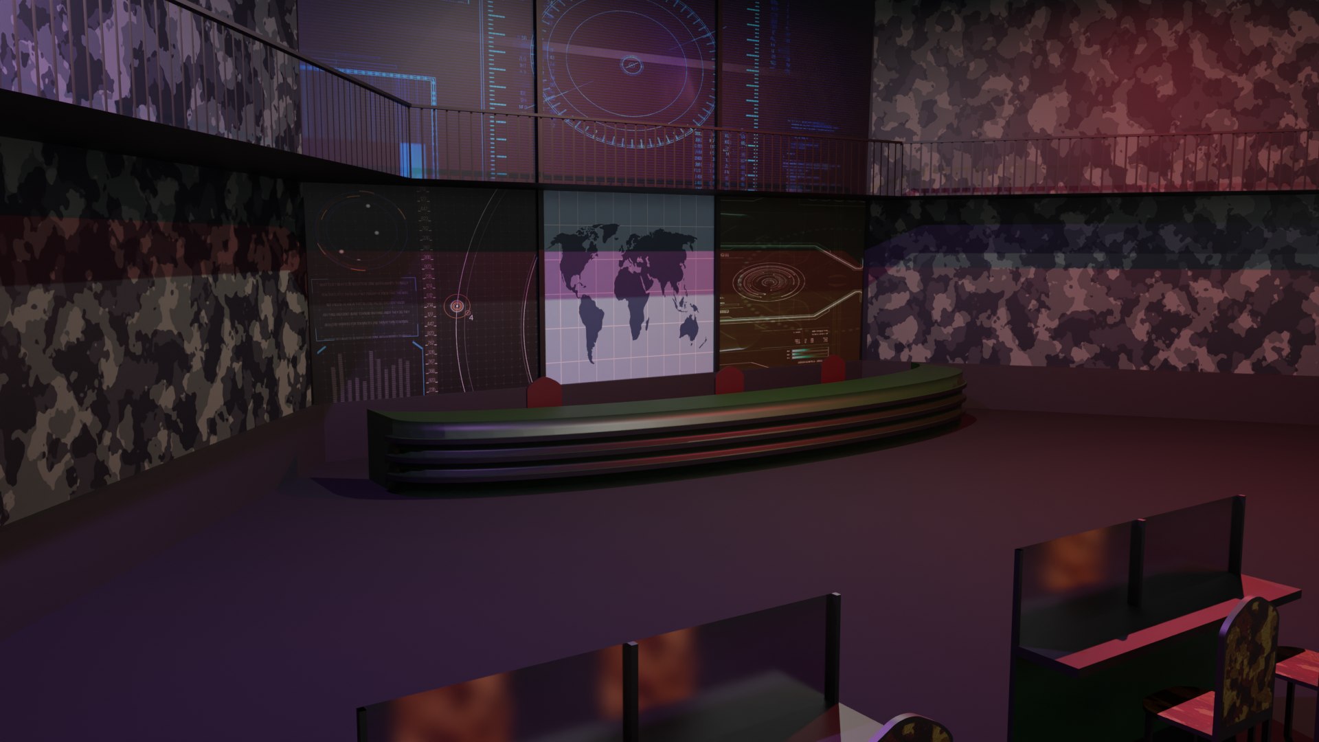 3D Military Mission Control Center Model - TurboSquid 2032893