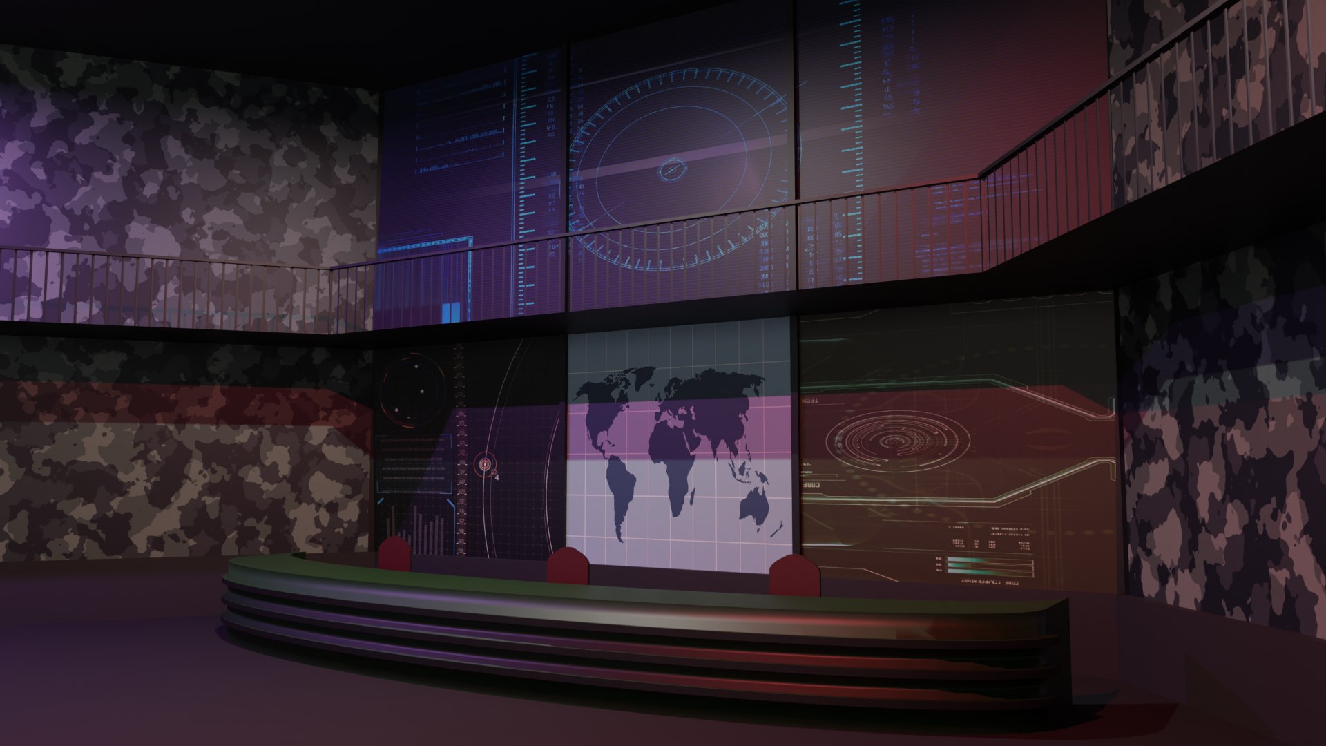 3D Military Mission Control Center Model - TurboSquid 2032893