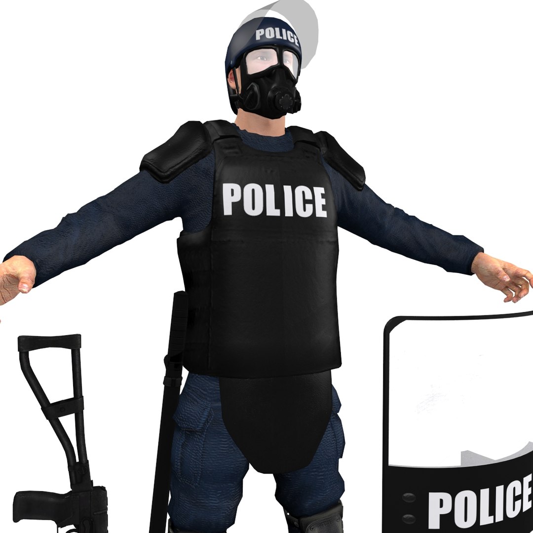 Riot Police Officer 3d Model