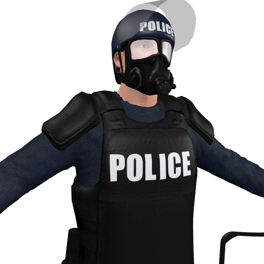 Riot Police Officer 3d Model