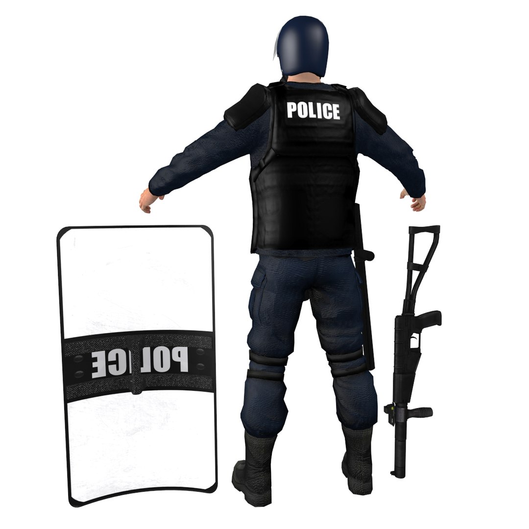Riot Police Officer 3d Model