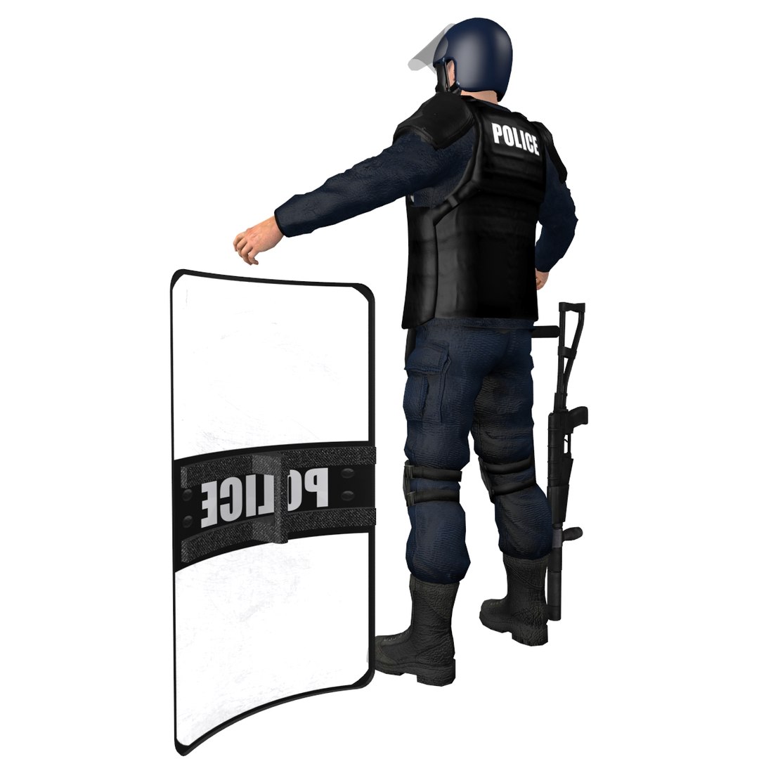 Riot Police Officer 3d Model