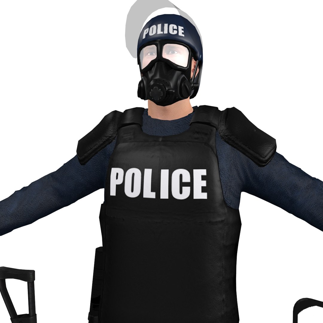 Riot Police Officer 3d Model