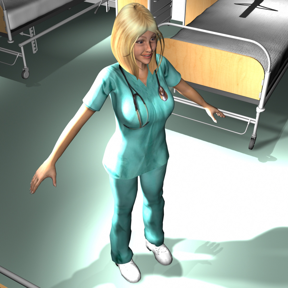 female medical staff 3d ma