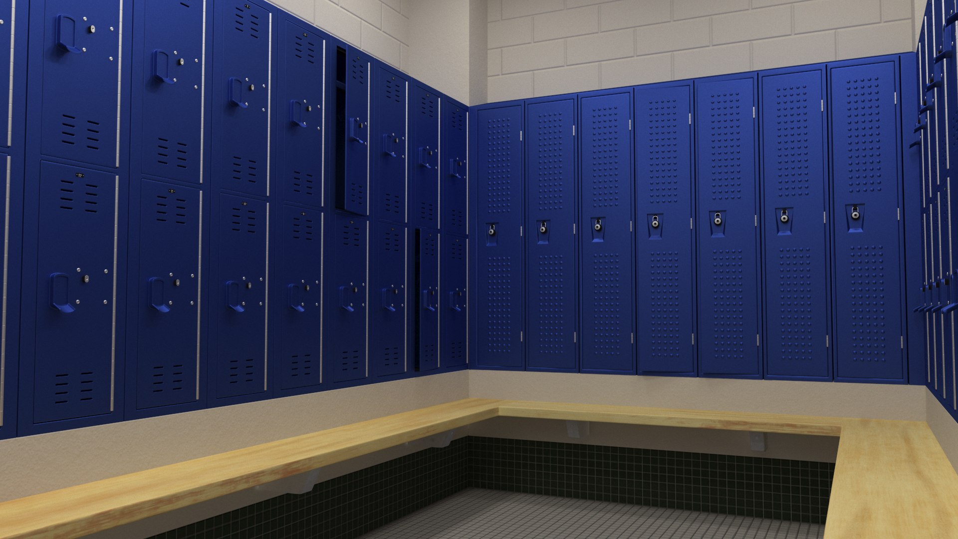 3D Locker Room Concept Blue - TurboSquid 2230713