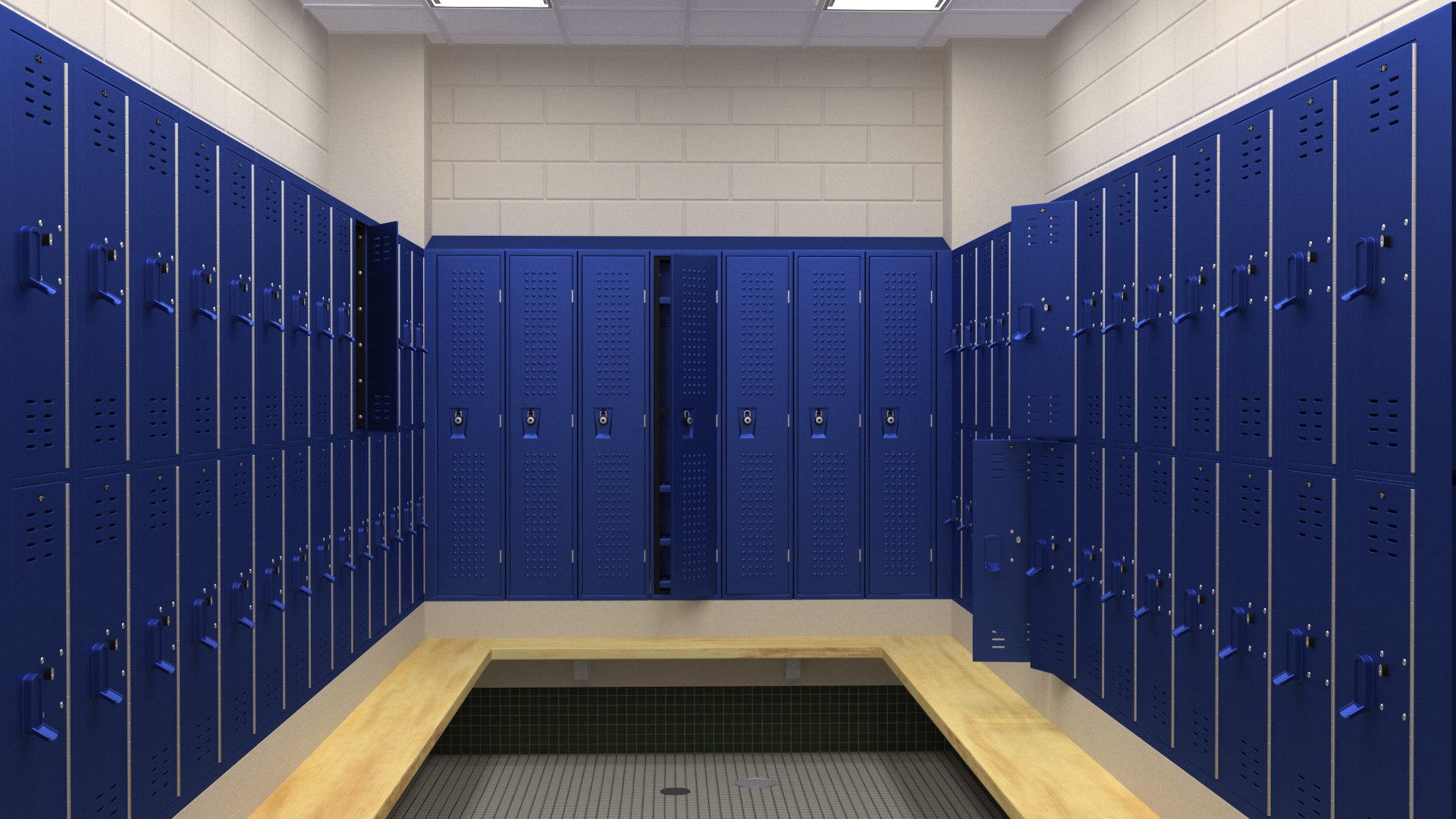 3D Locker Room Concept Blue - TurboSquid 2230713
