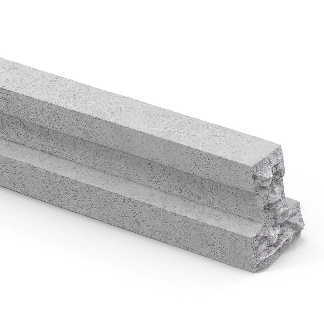 3d model concrete t-beam chunk