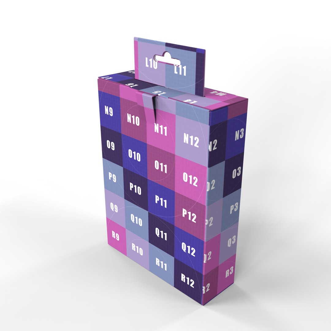 3D Hanging Display Packaging Box Foldable Locking Flap - TurboSquid 2383361