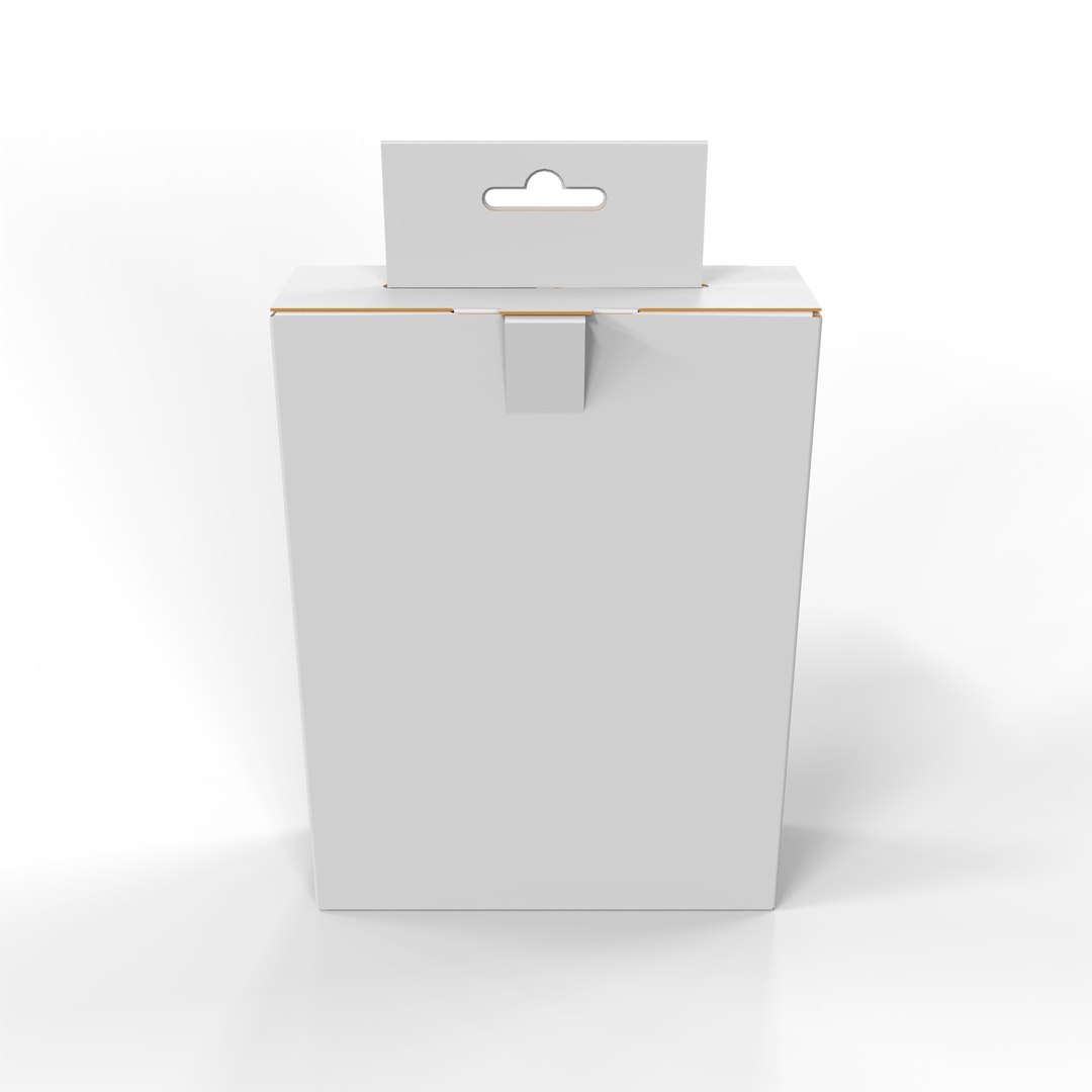 3D Hanging Display Packaging Box Foldable Locking Flap - TurboSquid 2383361