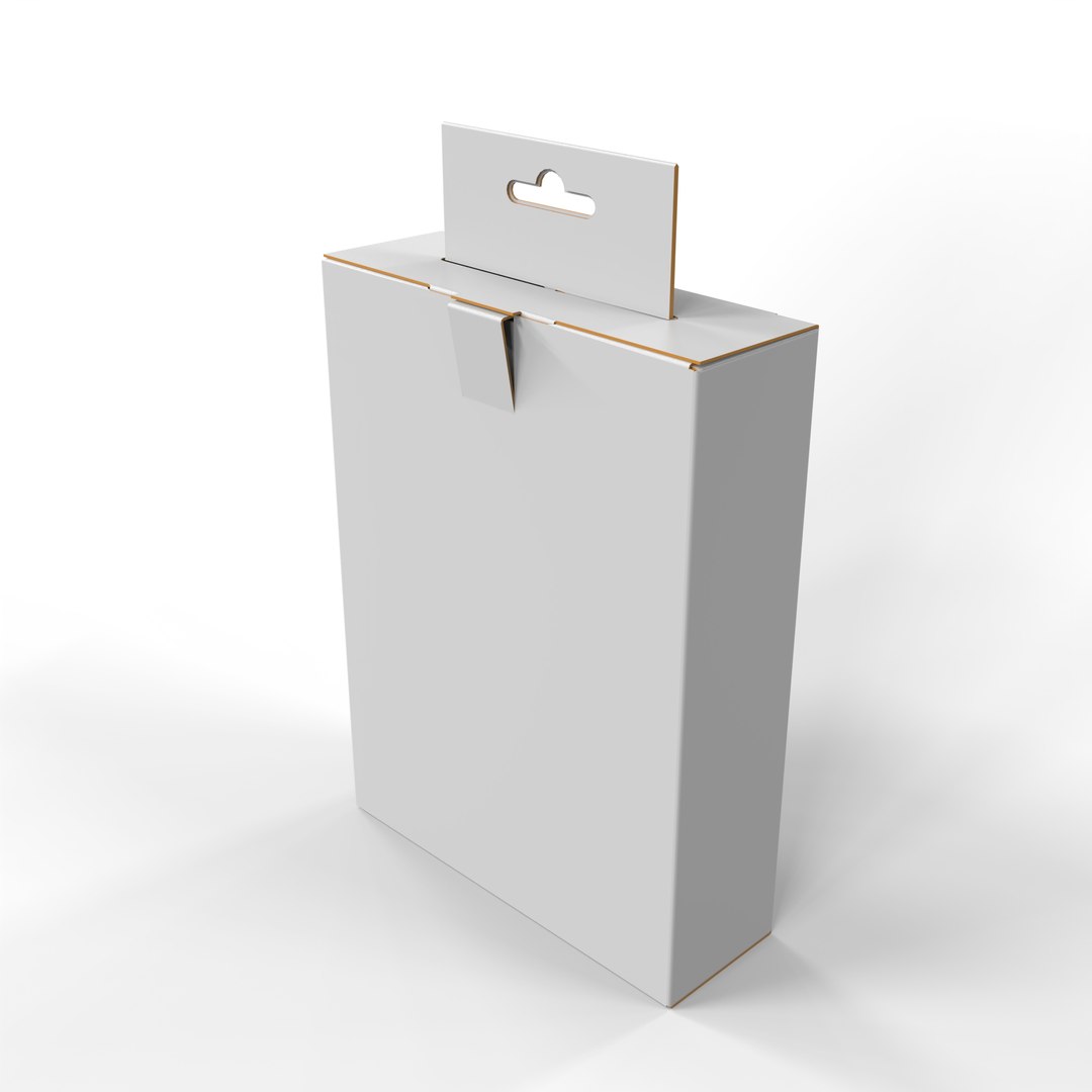 3D Hanging Display Packaging Box Foldable Locking Flap - TurboSquid 2383361