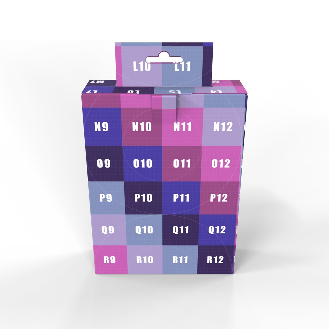 3D Hanging Display Packaging Box Foldable Locking Flap - TurboSquid 2383361