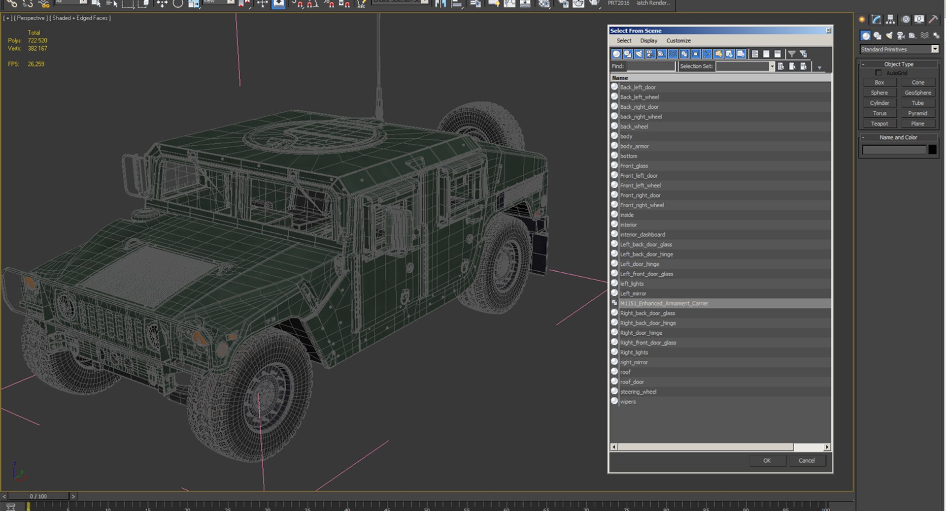 3d Model Humvee M1151 Simple Interior