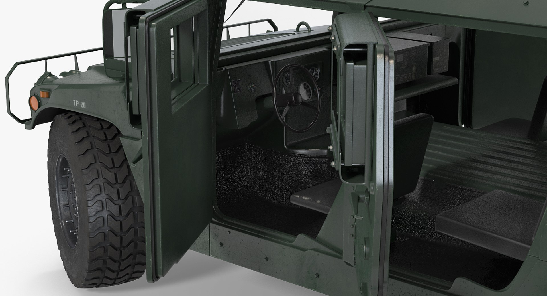3d model humvee m1151 simple interior