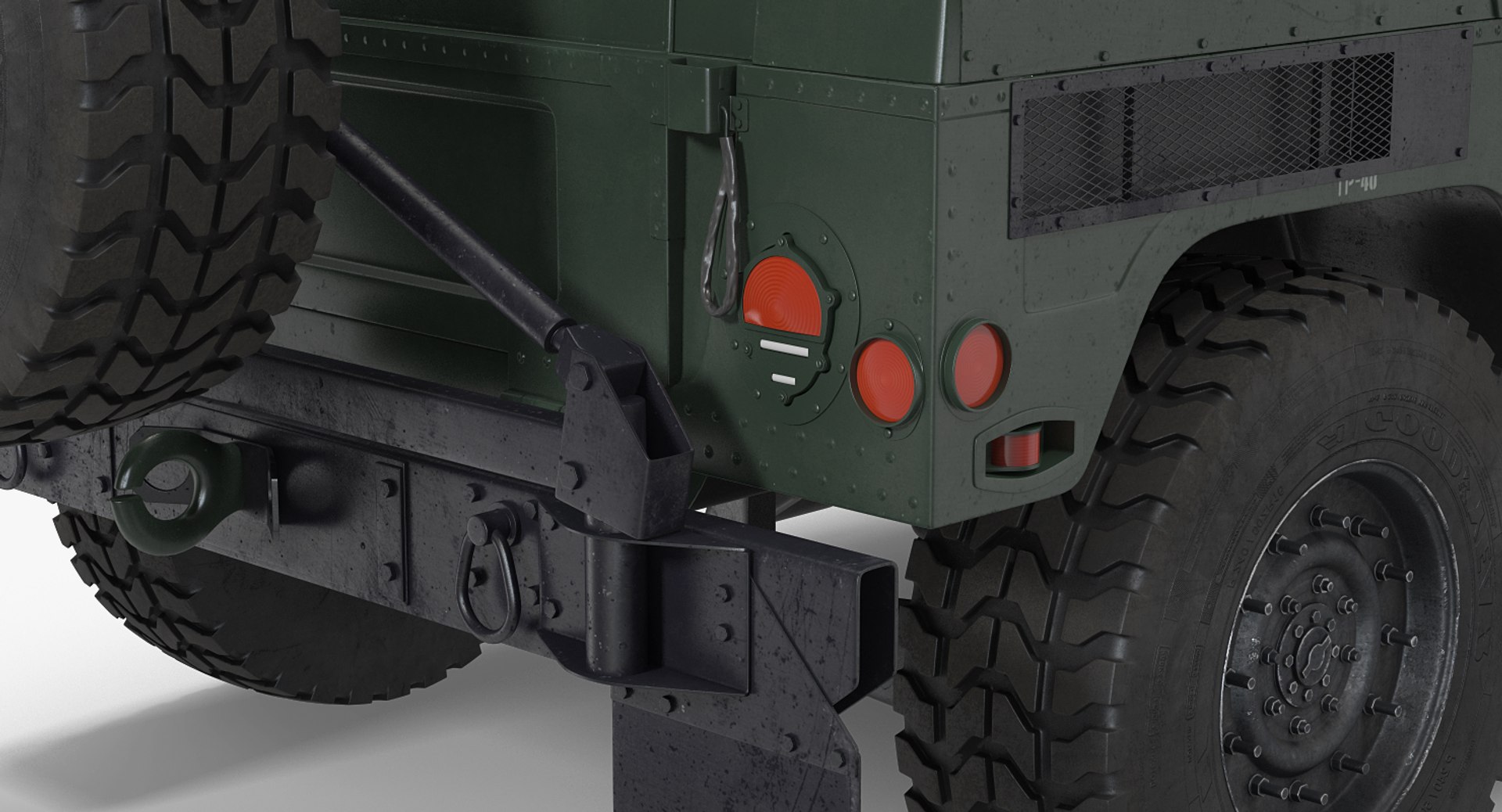 3d model humvee m1151 simple interior