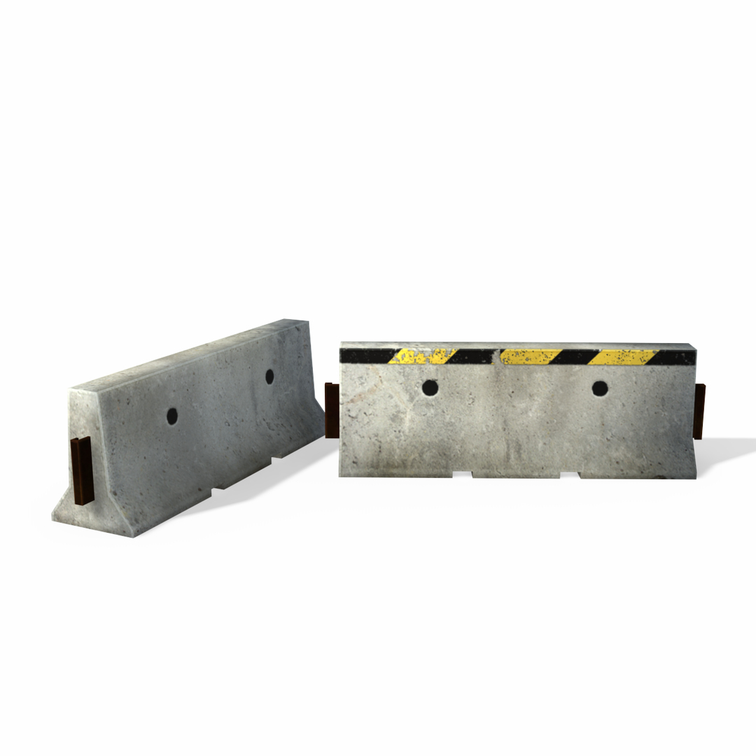 3d K Rails Jersey Barriers Model