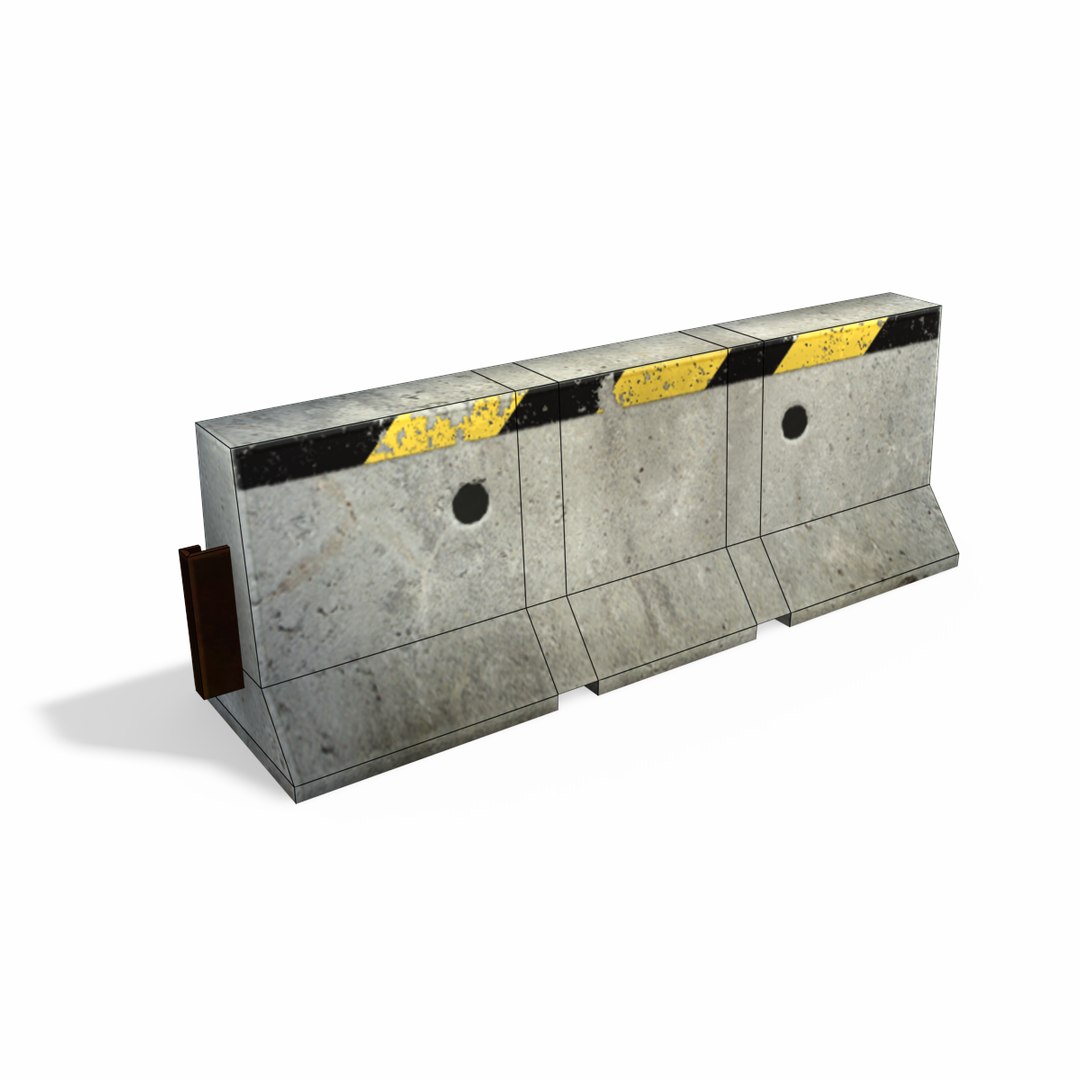 3d K Rails Jersey Barriers Model