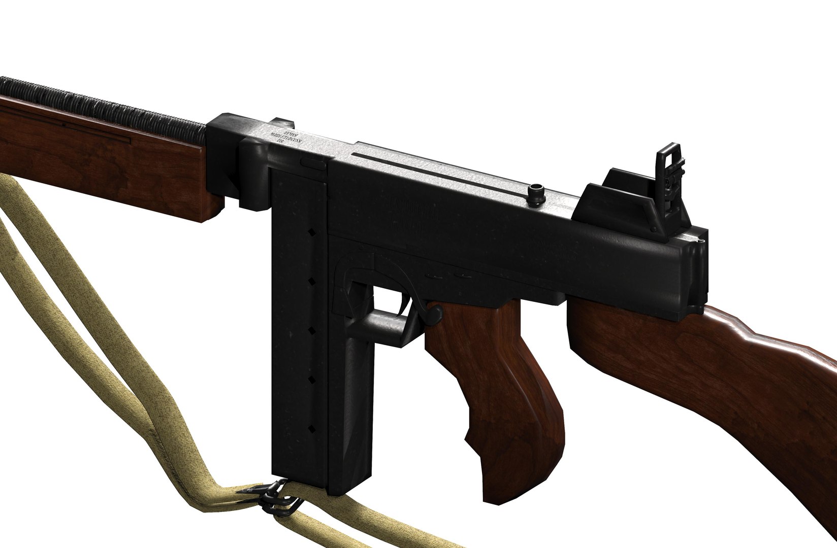 3D Thompson Sub Machine Gun M1a1 Model 1 - TurboSquid 2192267