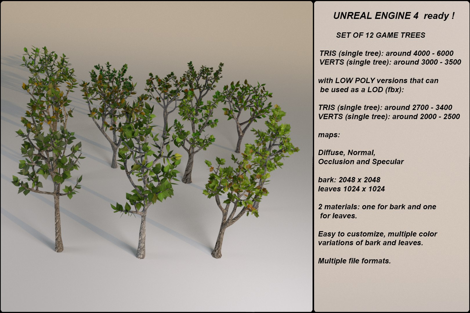 Fantasy Trees 1 Pack 3d Fbx