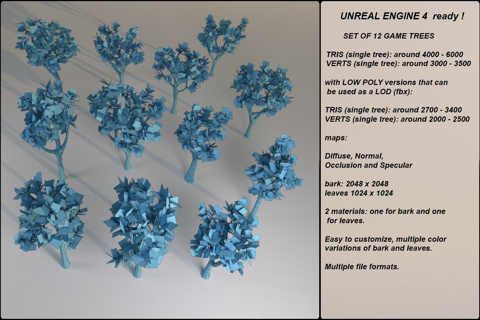 Fantasy Trees 1 Pack 3d Fbx