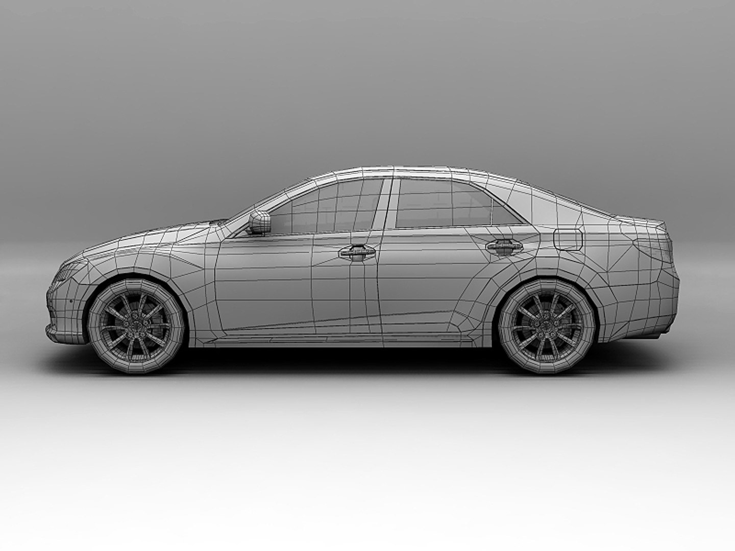 luxury sedan car 3d model