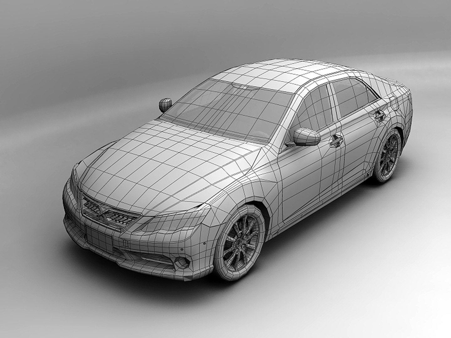luxury sedan car 3d model