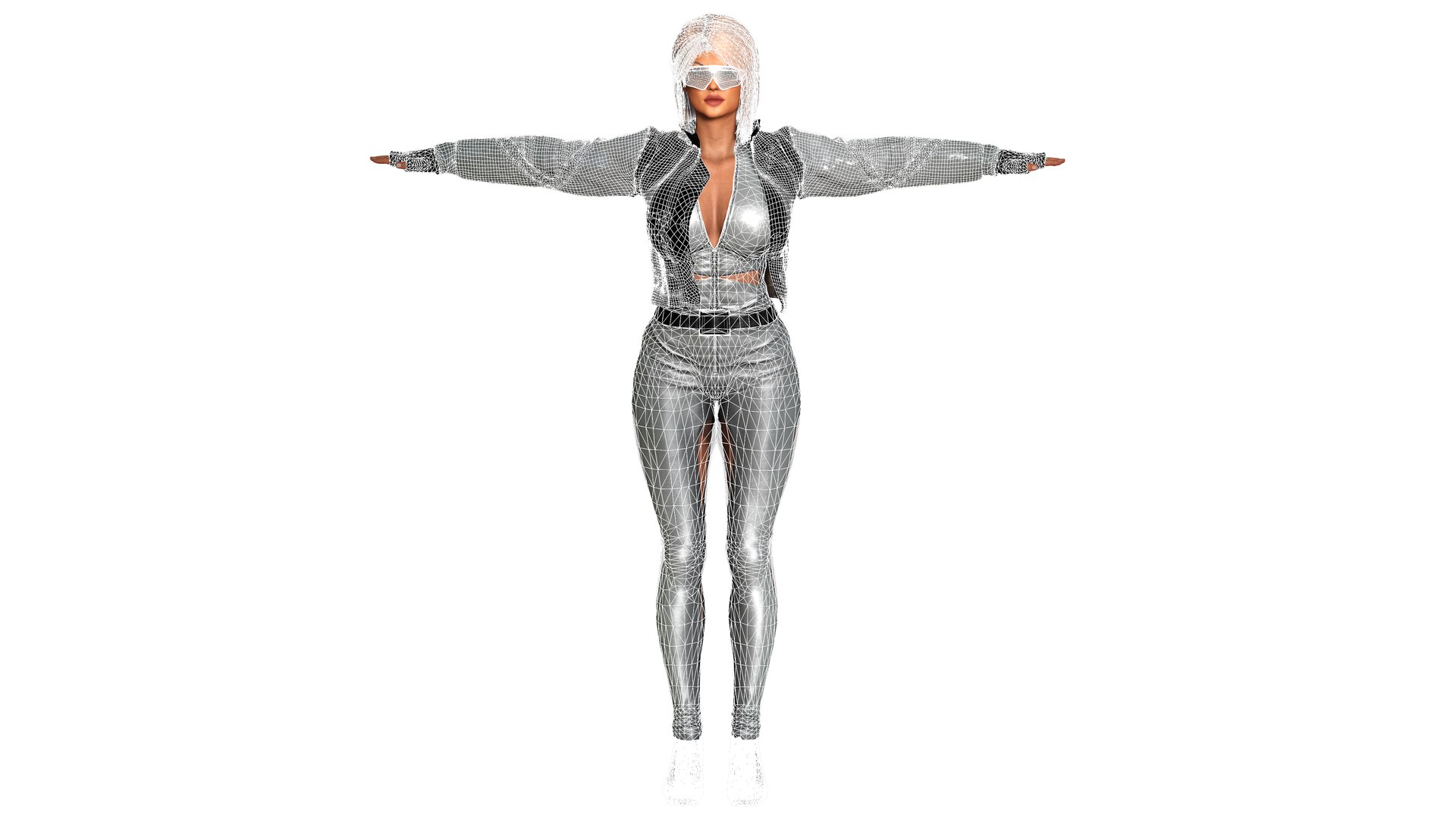 3D REALISTIC HUMAN RIGGED CHARACTER - FUTURISTIC OUTFIT - BROWN TALL ...