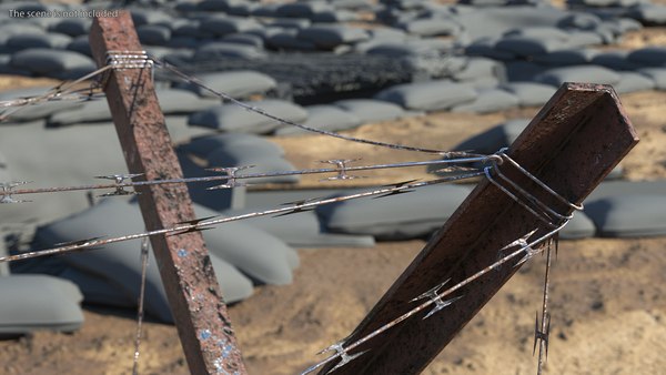 3D rest razor wire obstacle model - TurboSquid 1713219
