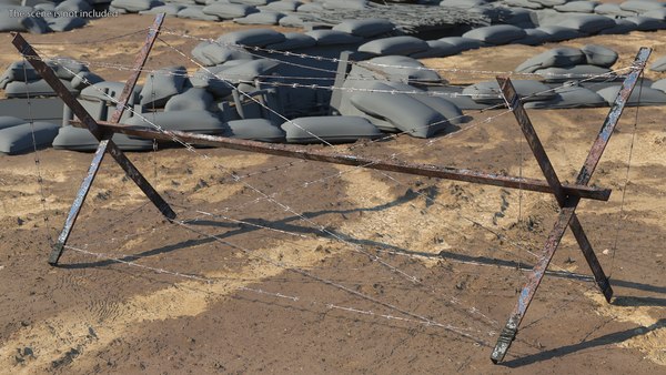 3D rest razor wire obstacle model - TurboSquid 1713219