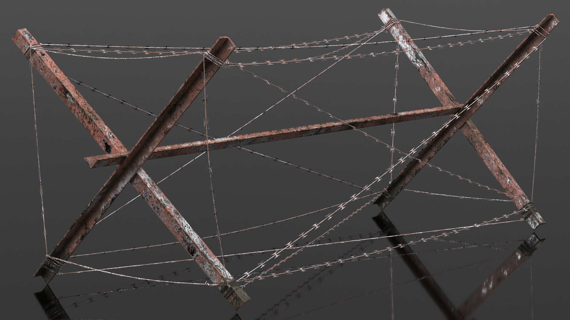 3D Rest Razor Wire Obstacle Model - TurboSquid 1713219