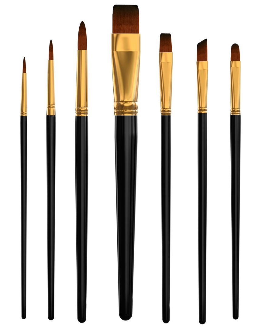 3D Brushes Kit Model - TurboSquid 1216721