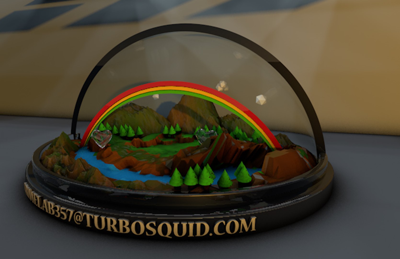 Low-poly World Glass 3d Model