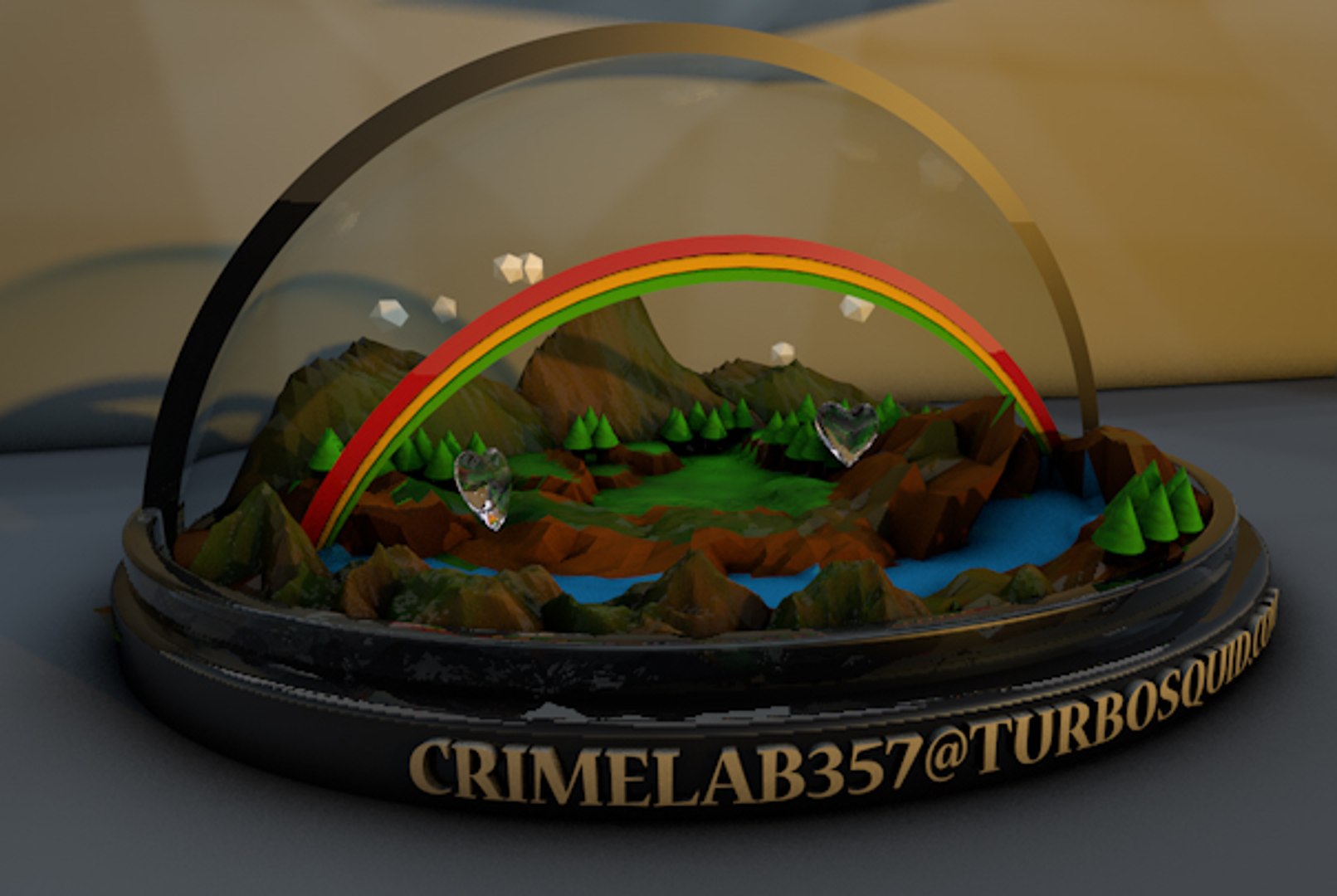 Low-poly World Glass 3d Model