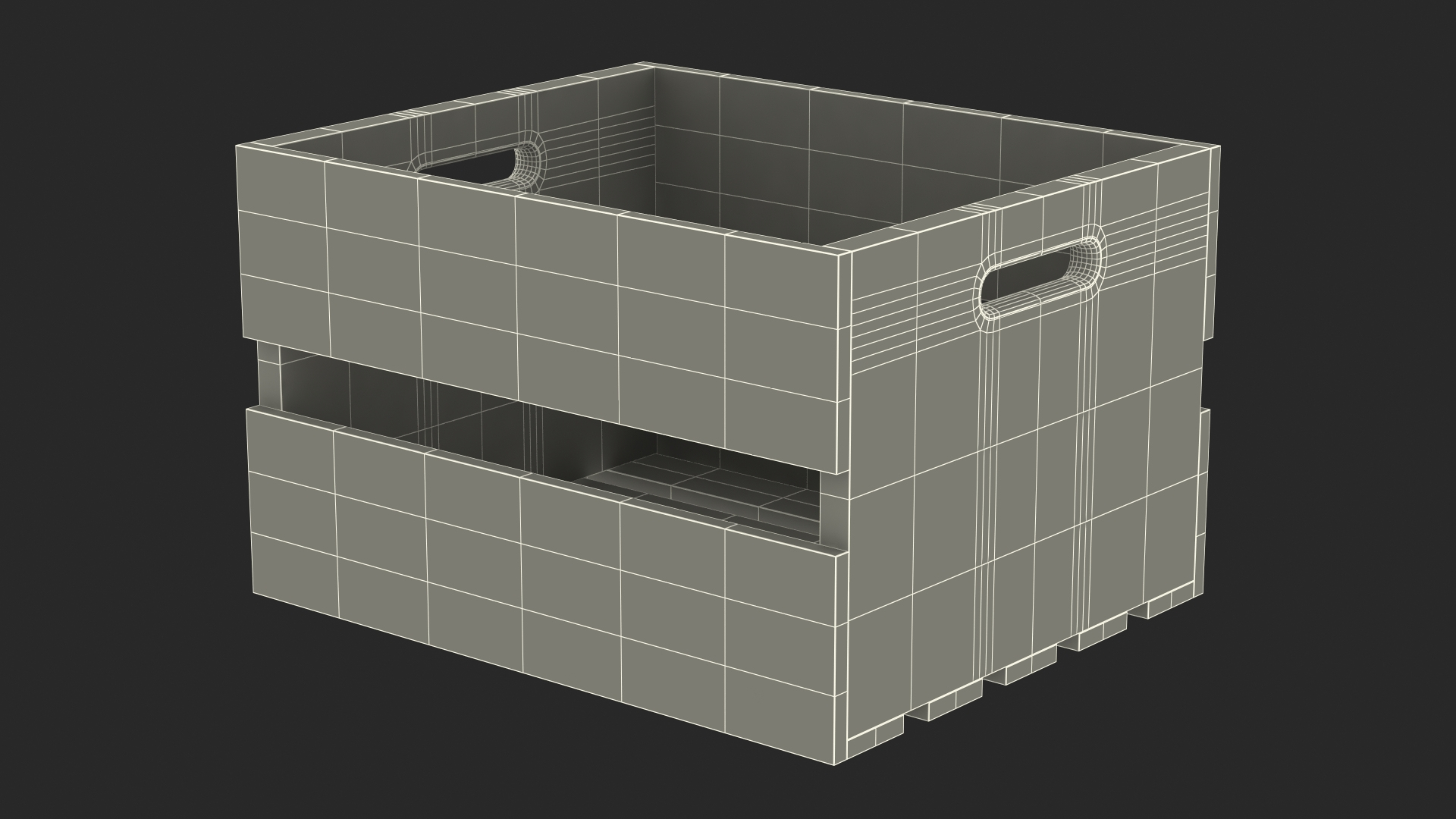 Scorched Wooden Large High Fruit Box model - TurboSquid 1991741