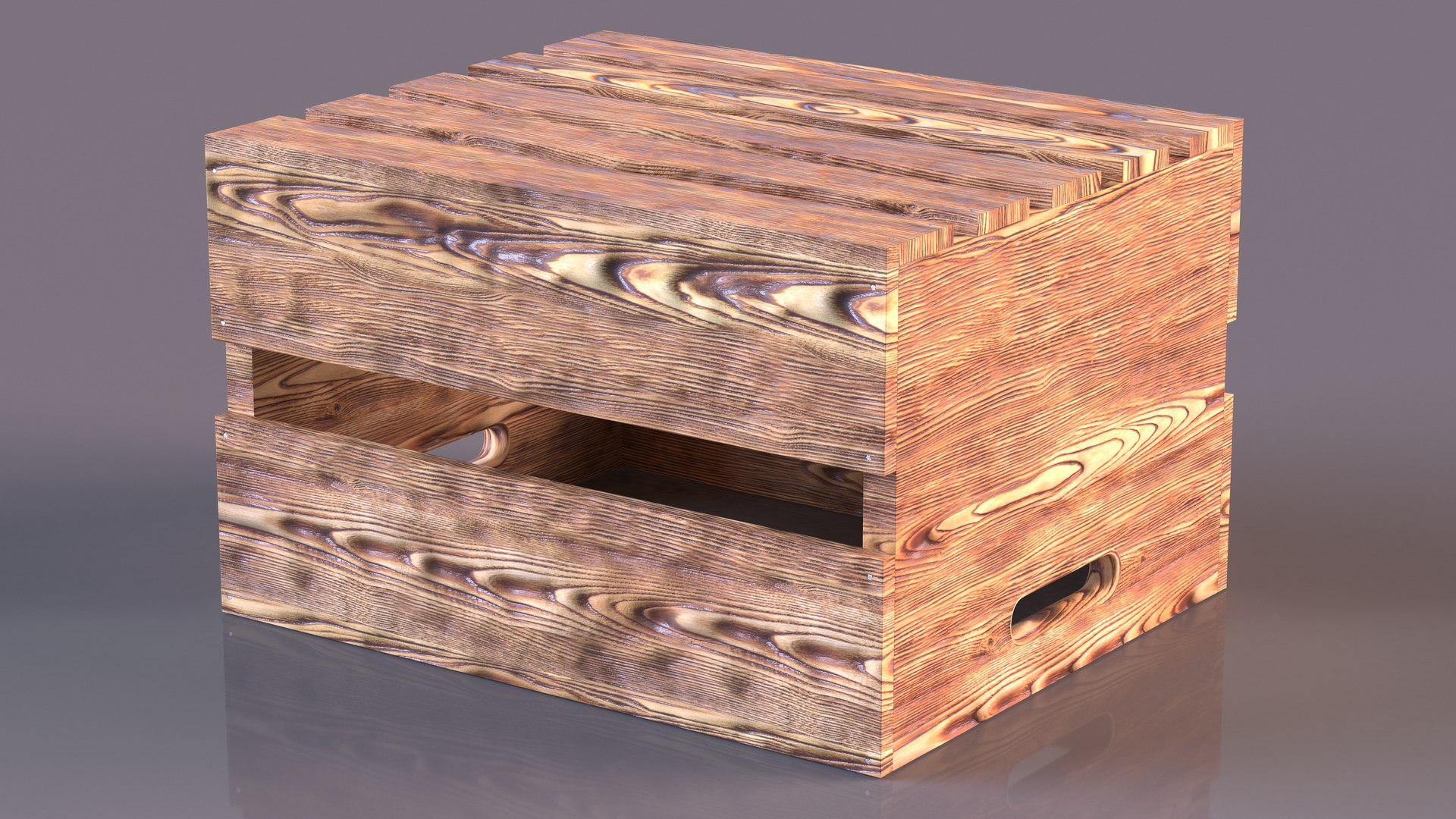Scorched Wooden Large High Fruit Box Model - TurboSquid 1991741