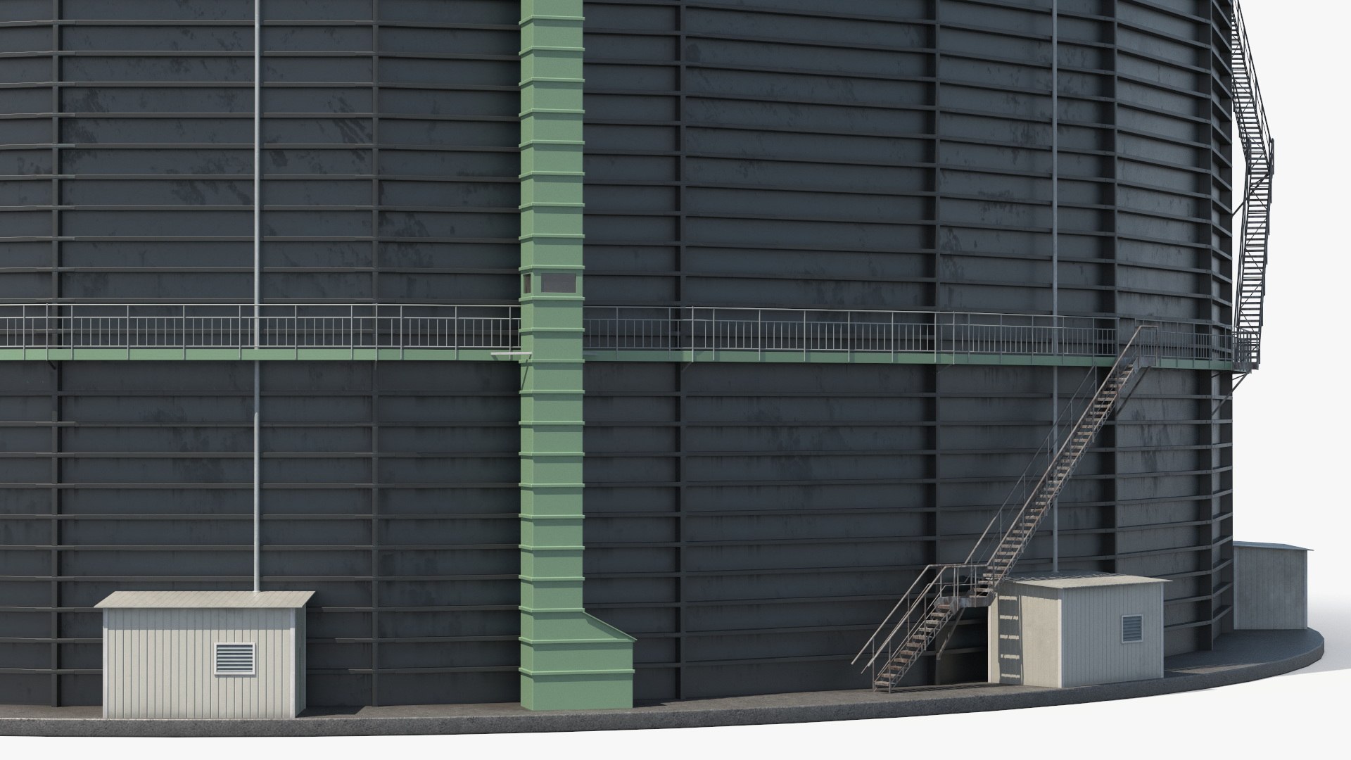 Cylindrical Gas Storage Tower 3D Model - TurboSquid 2445030