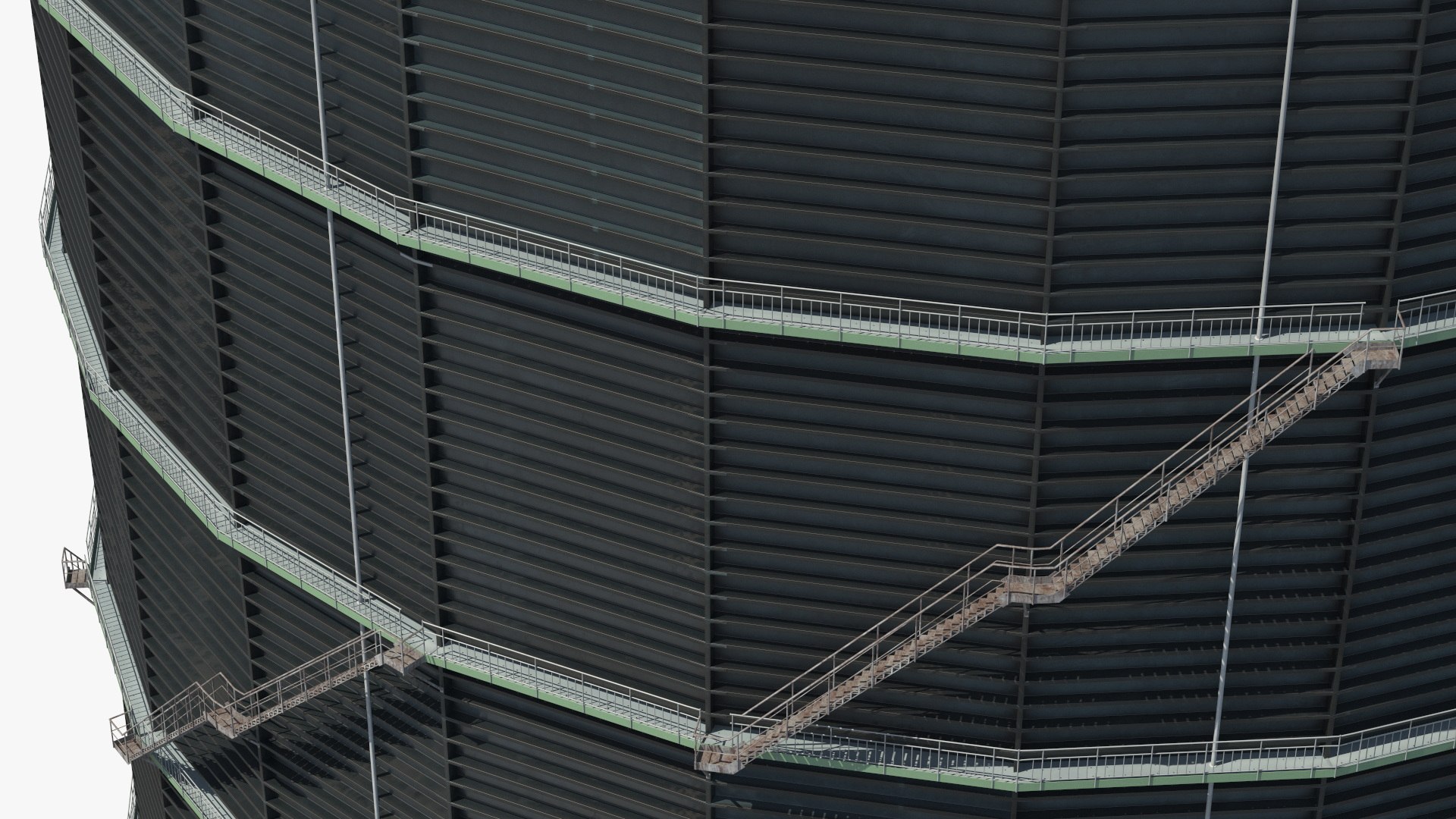 Cylindrical Gas Storage Tower 3D Model - TurboSquid 2445030