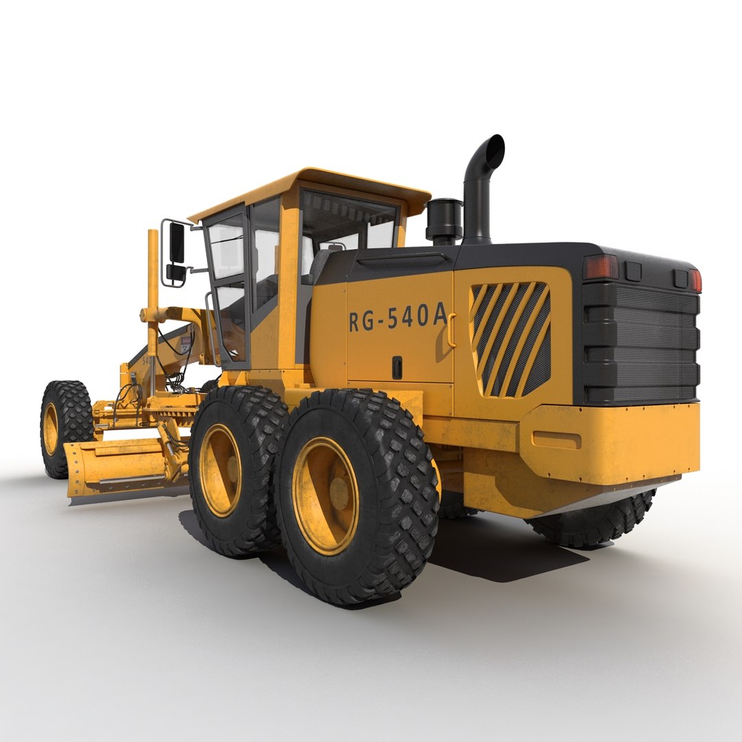 3d model road grader rigged