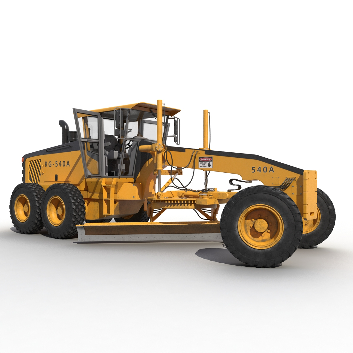 3d model road grader rigged