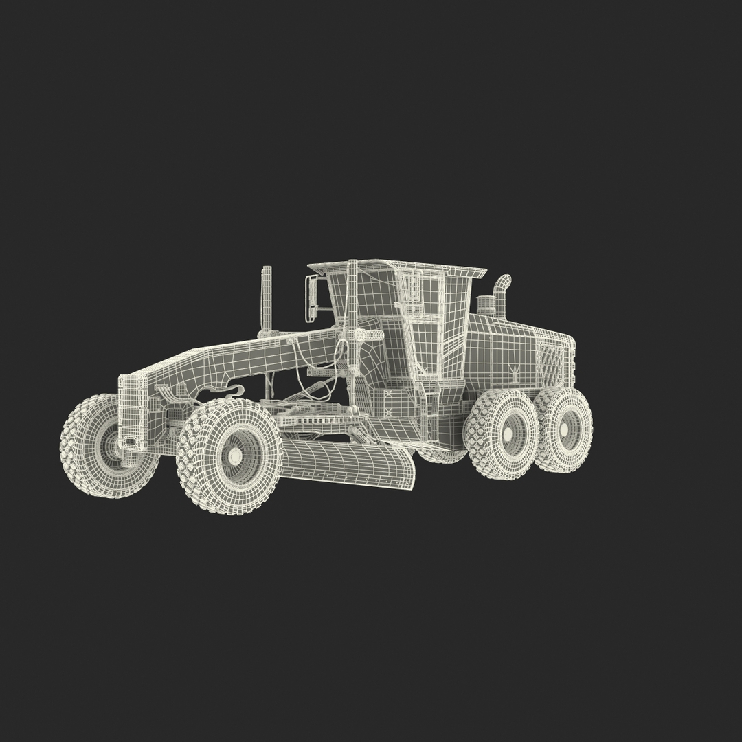 3d model road grader rigged