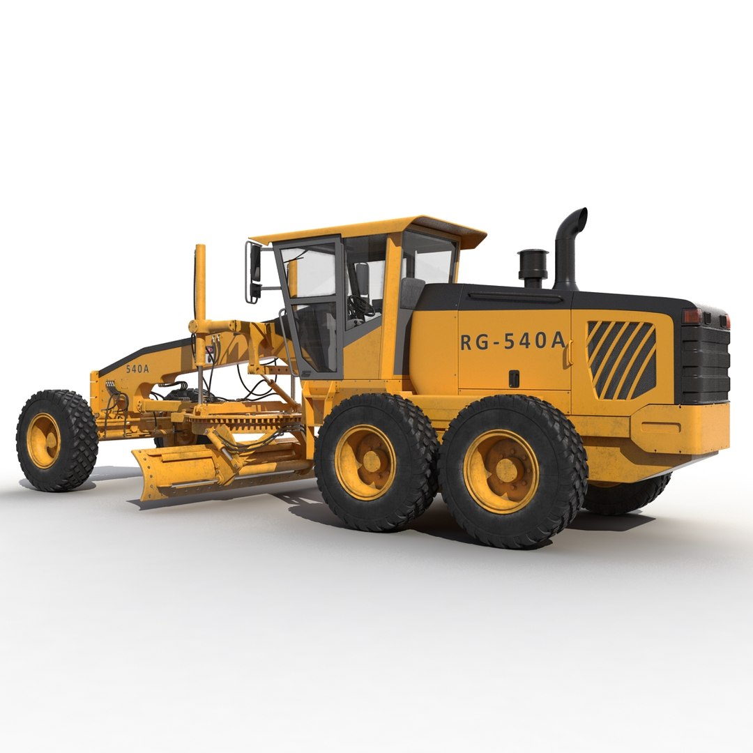3d model road grader rigged