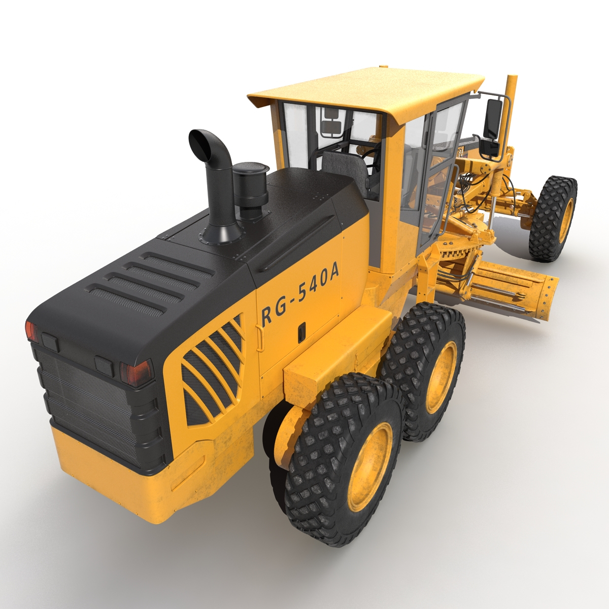 3d model road grader rigged