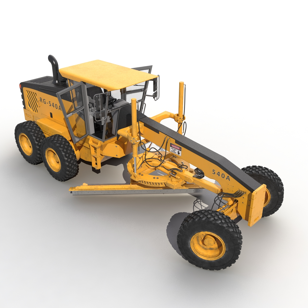 3d model road grader rigged